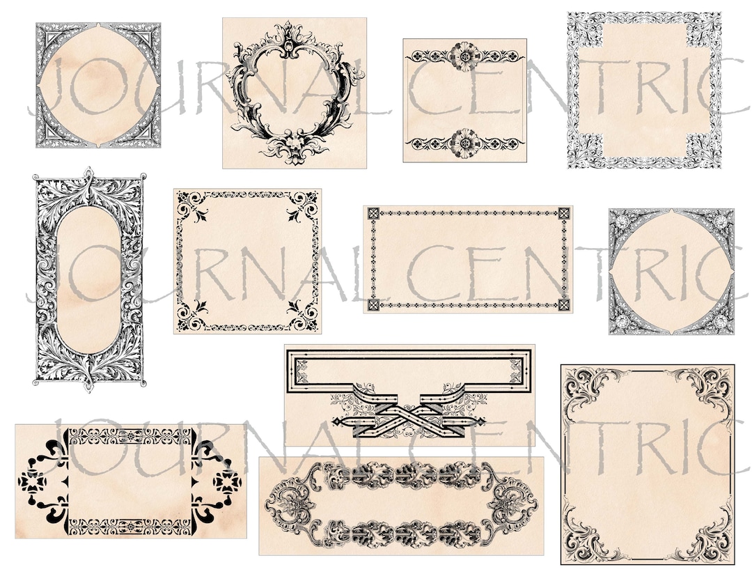 Fancy Victorian Labels - Digital Kit - Collage Pieces Kit - Etsy