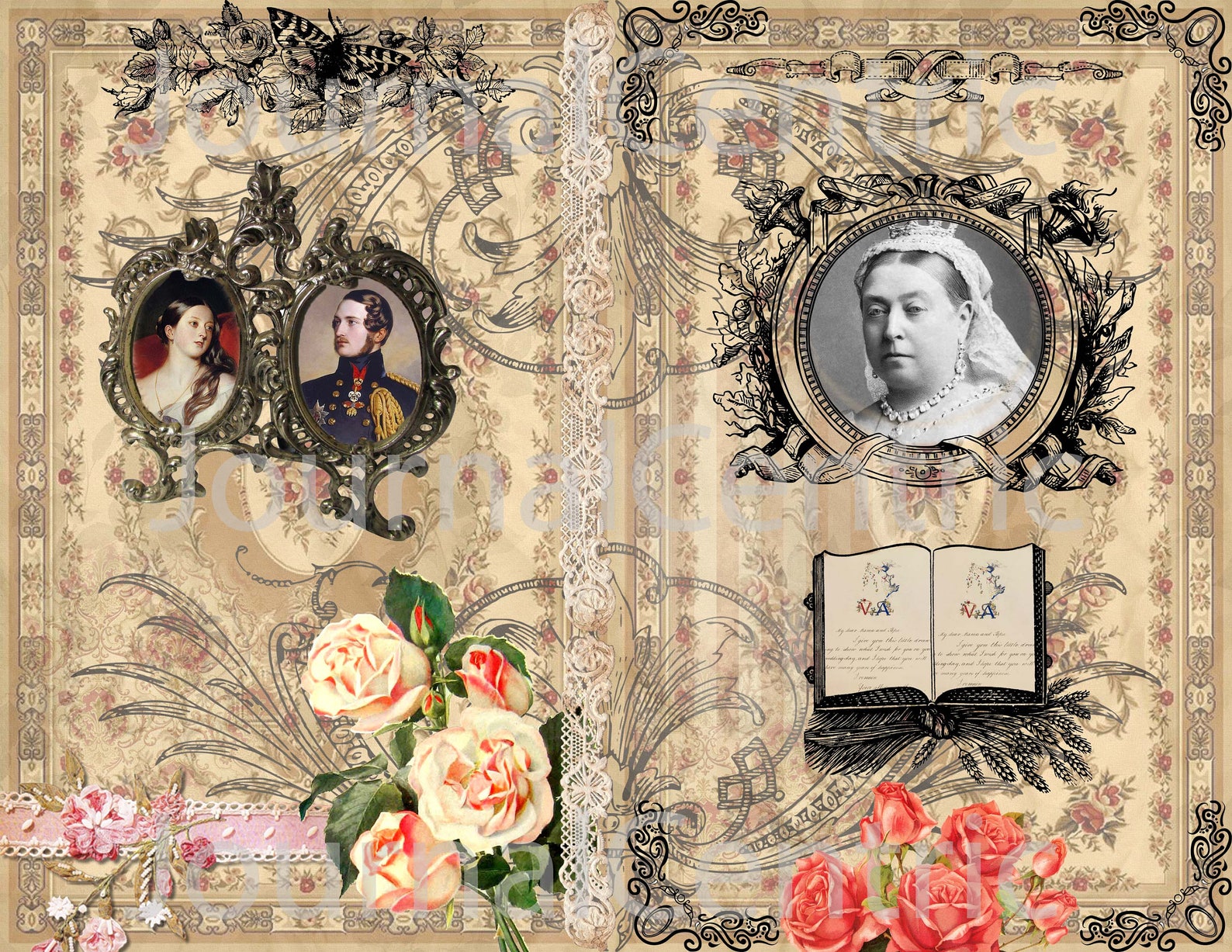 Victorian Love Digital Journal Kit - Etsy