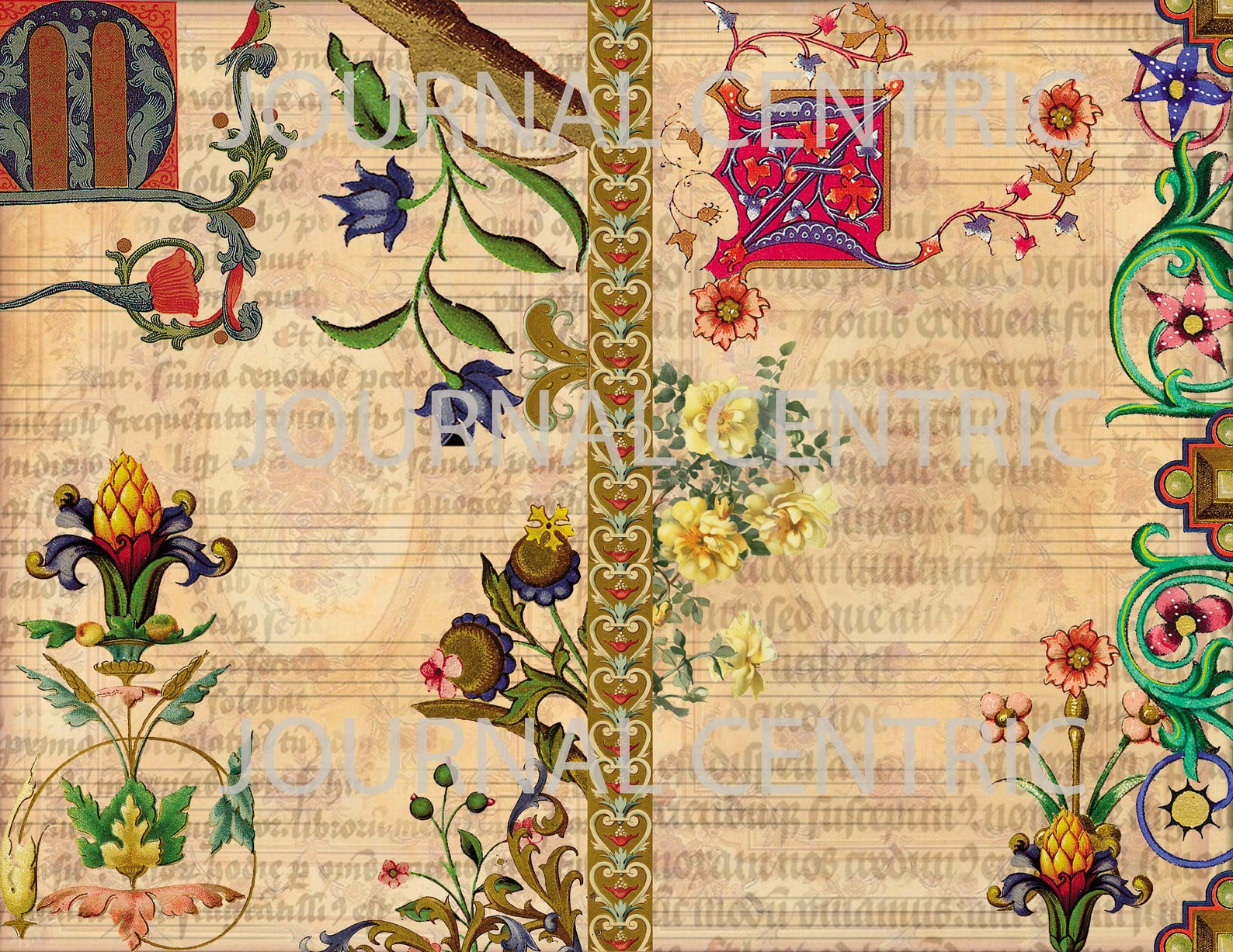 Medieval Floral Digital Journal Kit - Etsy