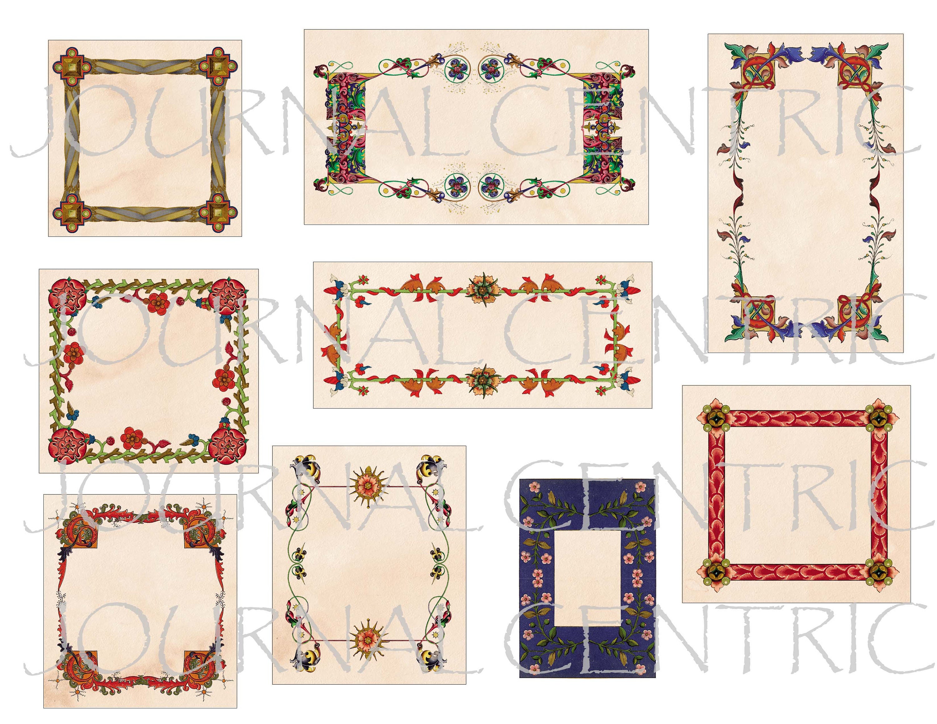 Fancy Medieval-Themed Labels Digital Kit Collage Pieces | Etsy