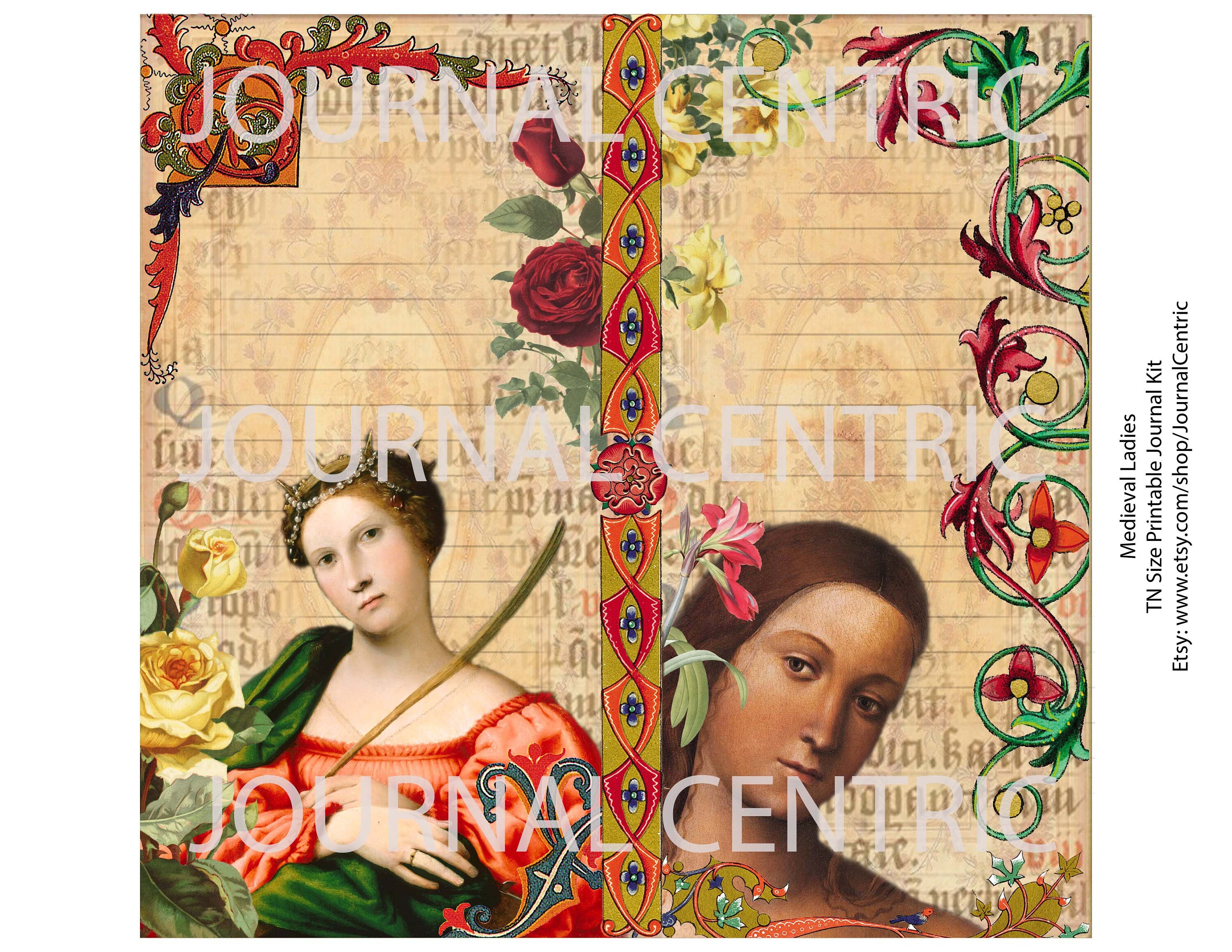 Medieval Ladies Digital Journal Kit: TN Size | Etsy