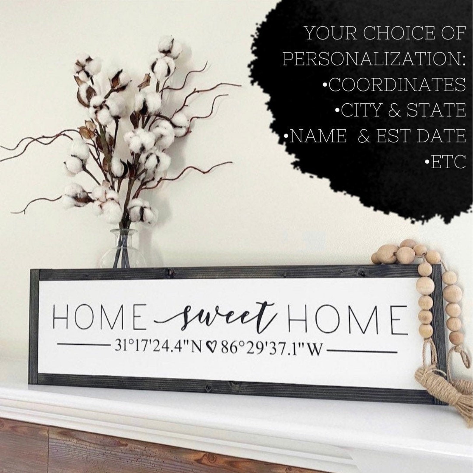 25x7 / Home Sweet Home Coordinates / Homebuyer Realtor Closing Gift ...
