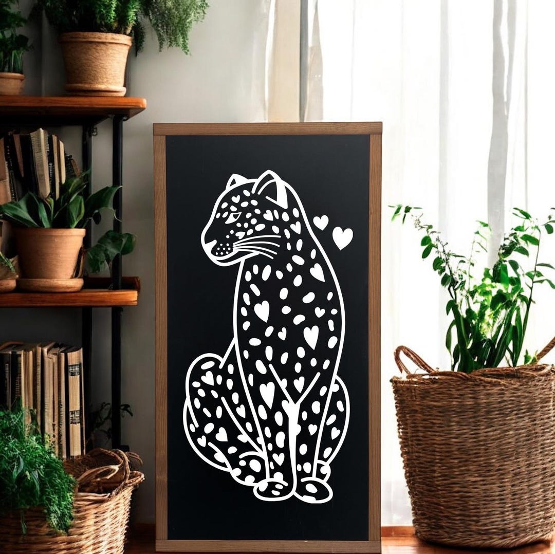 13x25 / Boho Cheetah Wall Art / Jungle Animals Decor / Leopard Wood ...