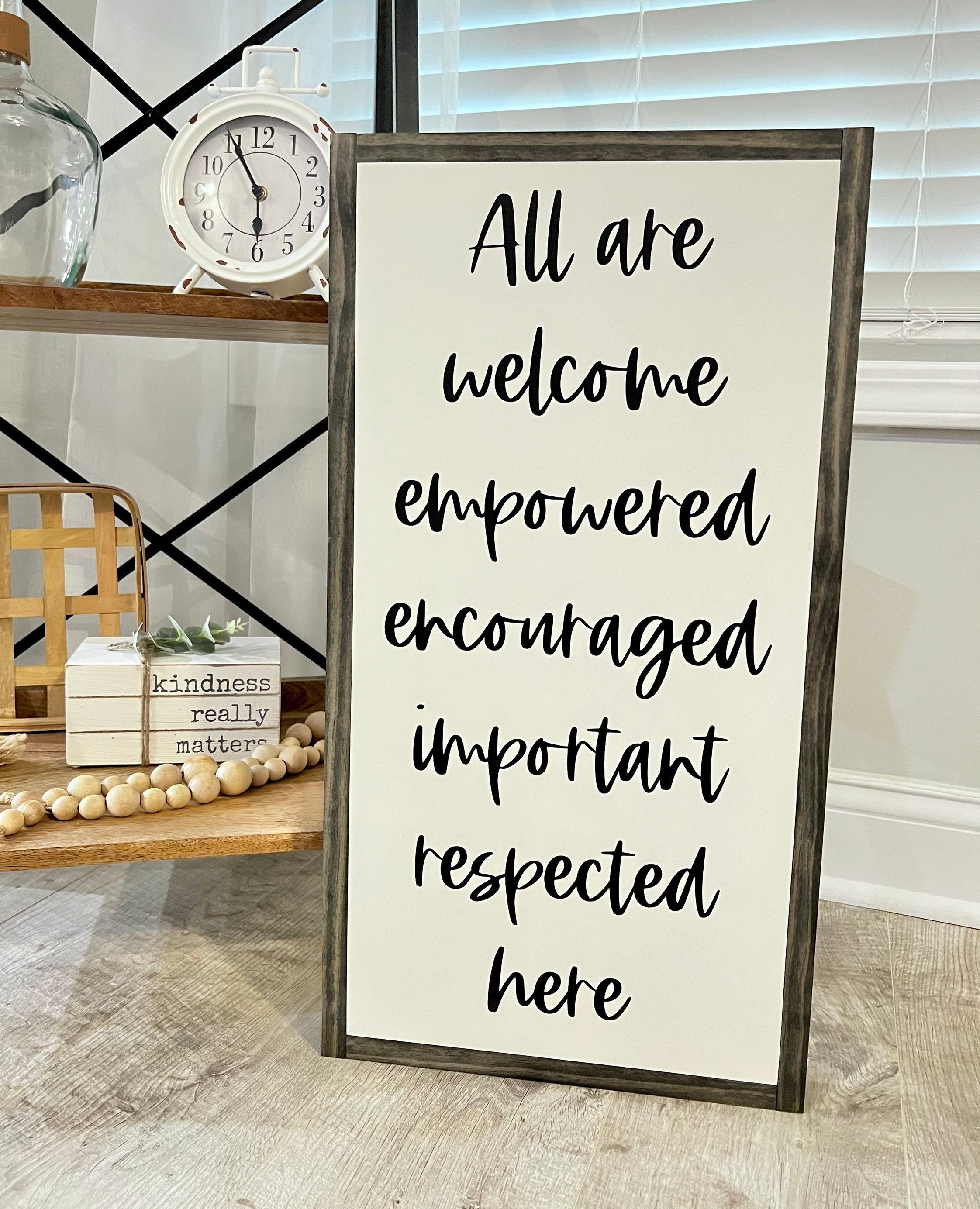 13x25 / All Are Welcome Sign / Classroom Wall Decor / - Etsy