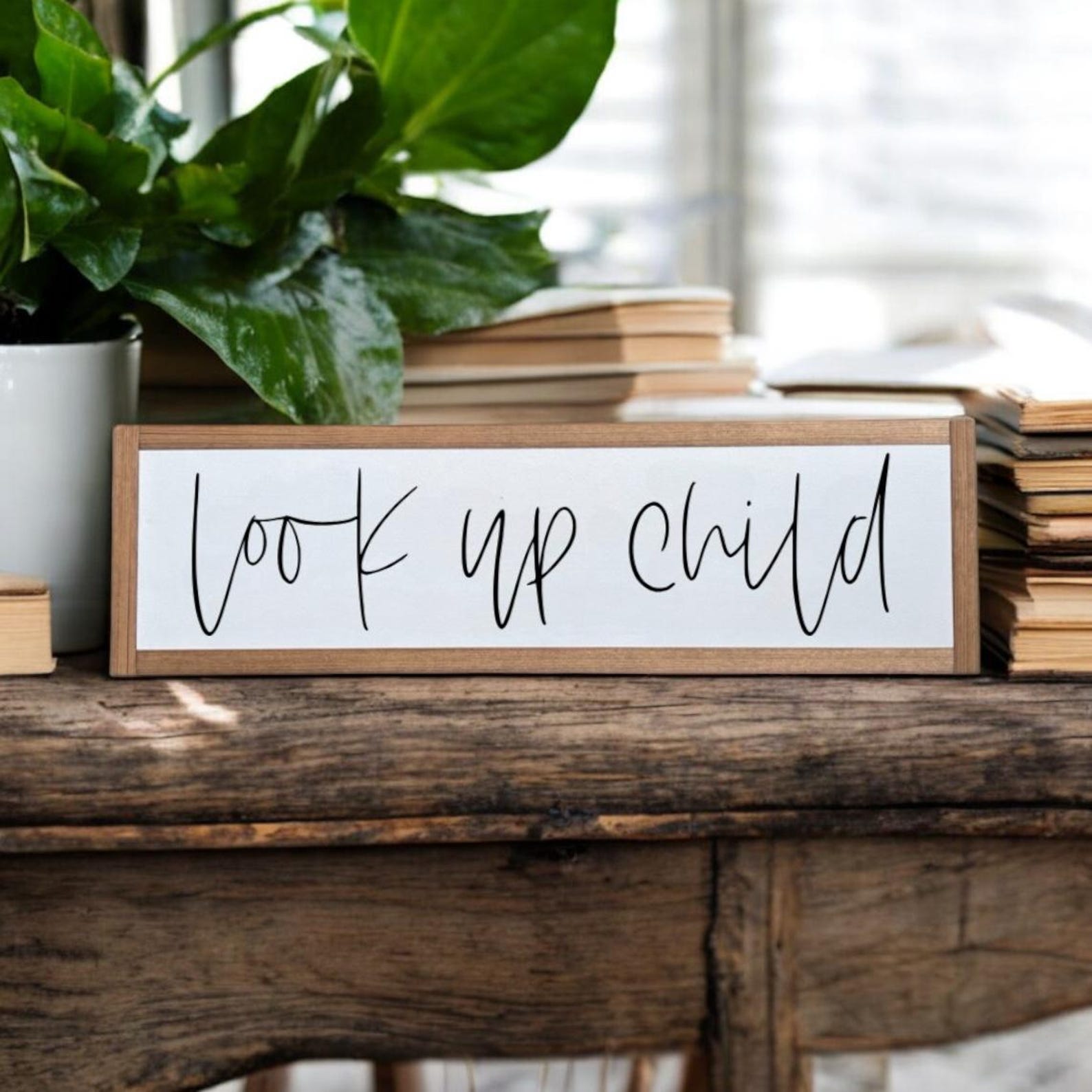 25x7 / Look up Child Lyrics / Boho Minimalist Wall Decor - Etsy