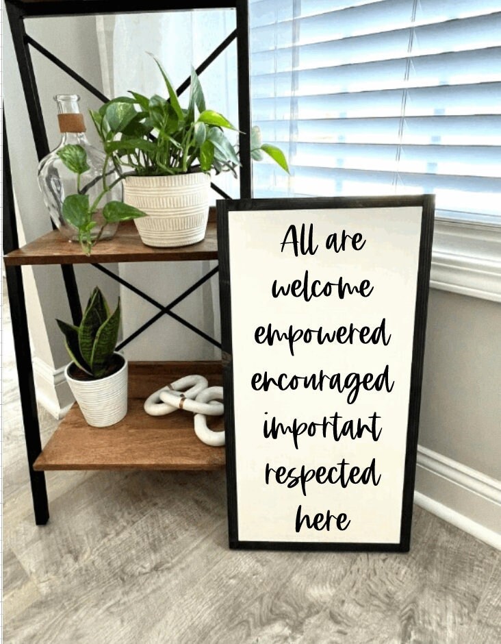 13x25 / All Are Welcome Sign / Classroom Wall Decor / - Etsy
