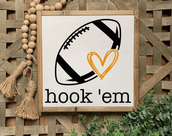 Hook Em Sign - Etsy
