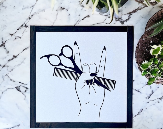 13x13 / Hair Stylist Sign / Hair Salon Wall Art / Boho Chic Salon ...
