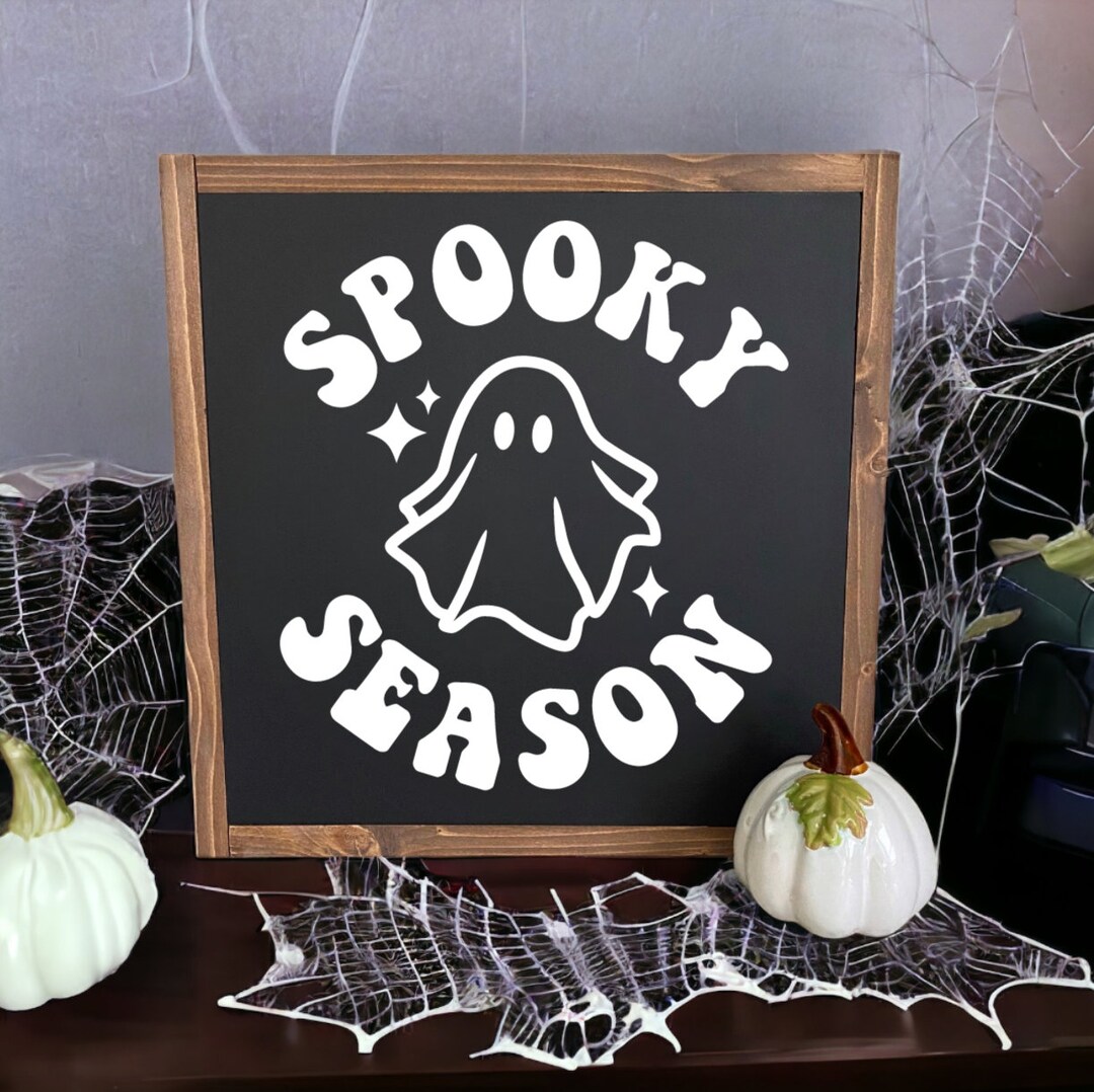 13x13 / Spooky Season Ghost Sign / Trendy Halloween Wall Art / Retro ...