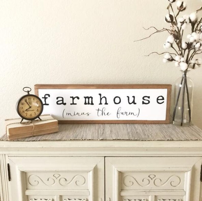 25x7 / Farmhouse Minus the Farm / Wood Sign Home Decor | Etsy