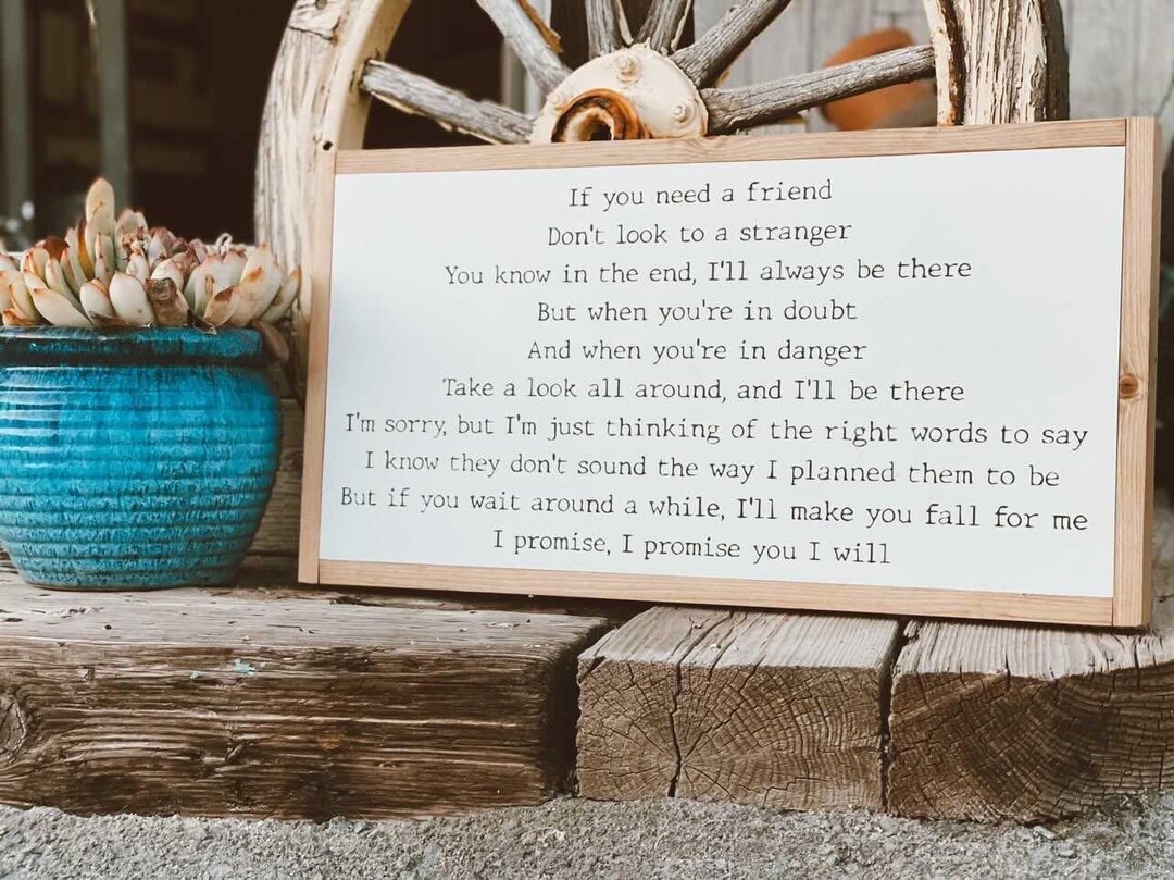 25x13 / the Promise Lyrics / Wedding Sign / Bedroom Wall Art / Love ...