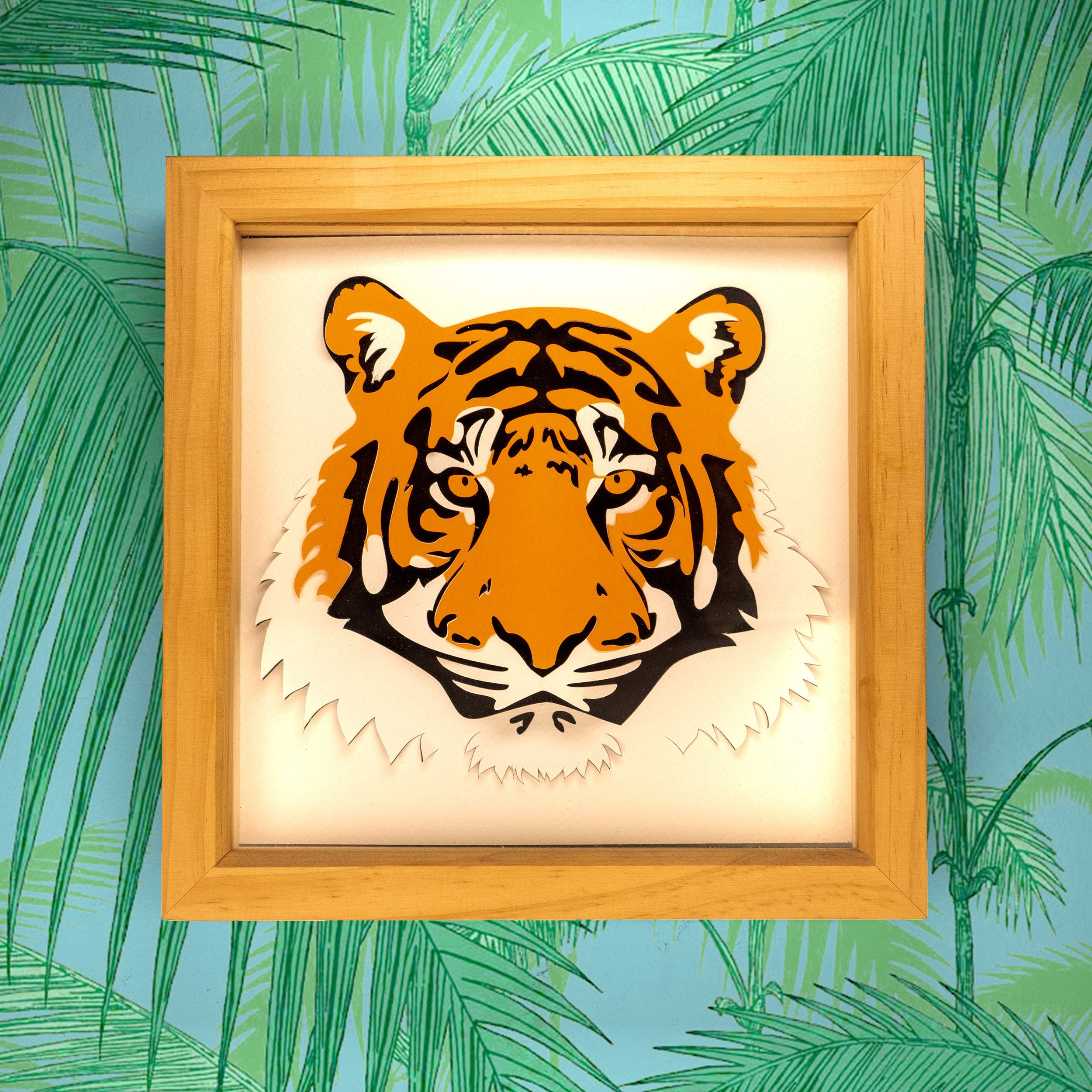 Framed Papercut Tiger paper cutout - Etsy 日本