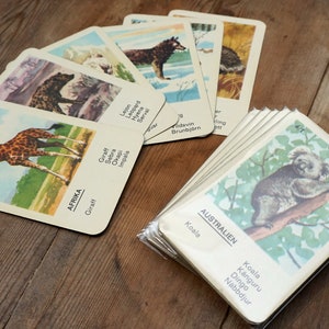 Vintage Animals Playing Card Set - 6 Pieces for Craft, Scrapbooking ...