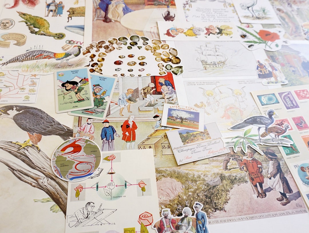 Vintage Ephemera Pack, Cut Outs From Books for Collage, Scrapbooking ...