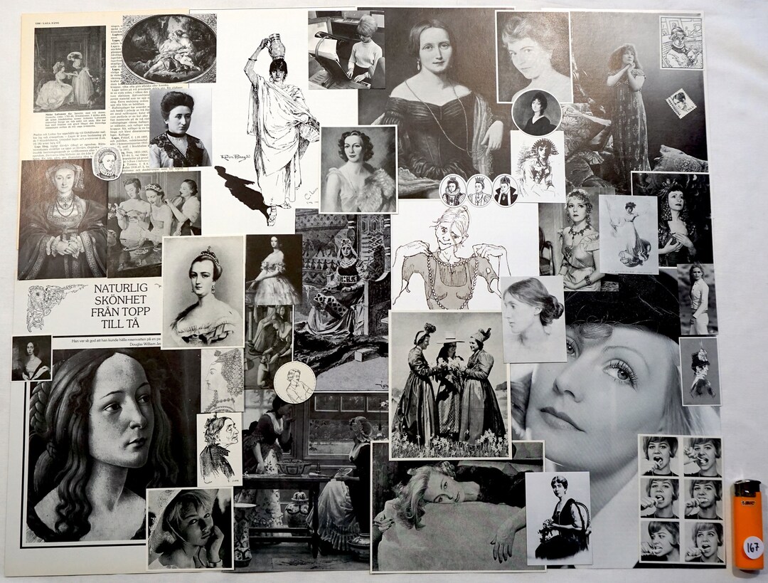 Vintage Woman Ephemera Pack, Cut Outs From Books for Collage ...