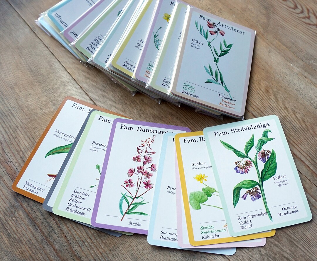 Botanical Game Cards - 8 Pieces for Craft, Scrapbooking, Junk Journal ...