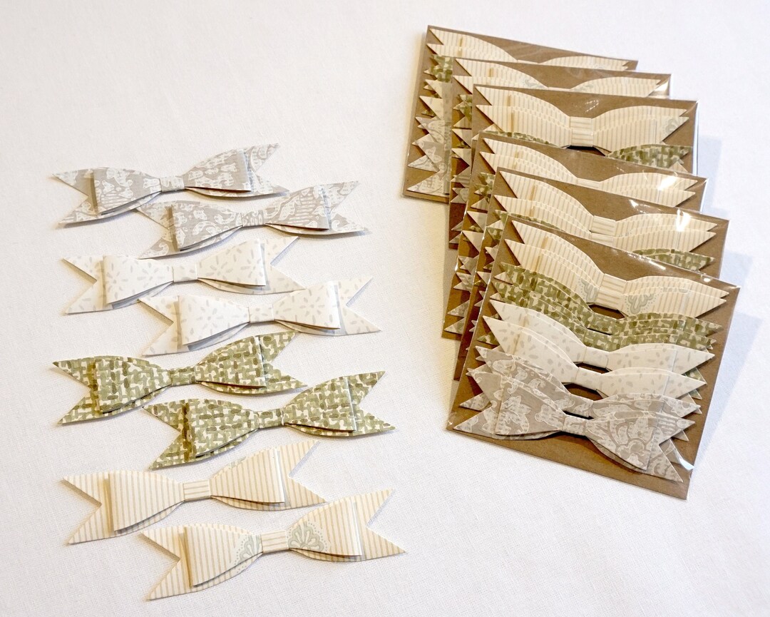 3D Bow Stickers Made From Vintage Wallpaper - Gift Wrapping Stickers ...