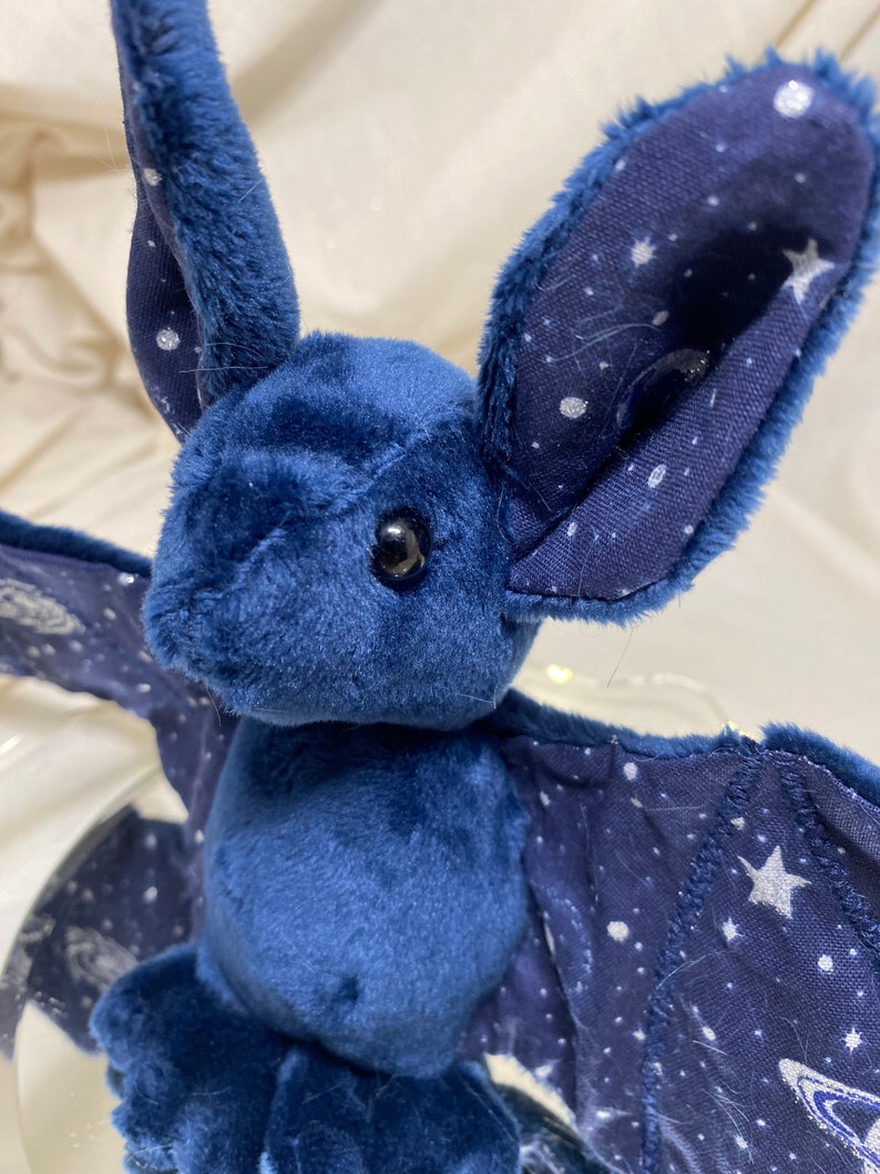 Nova Space Bat Plushie, Celestial Stuffed Animal With Starry Wings - Etsy