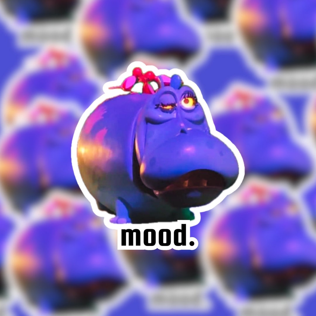 Its A Small World Sticker Disney Inspired Hippo Mary Blare Mood Meme ...