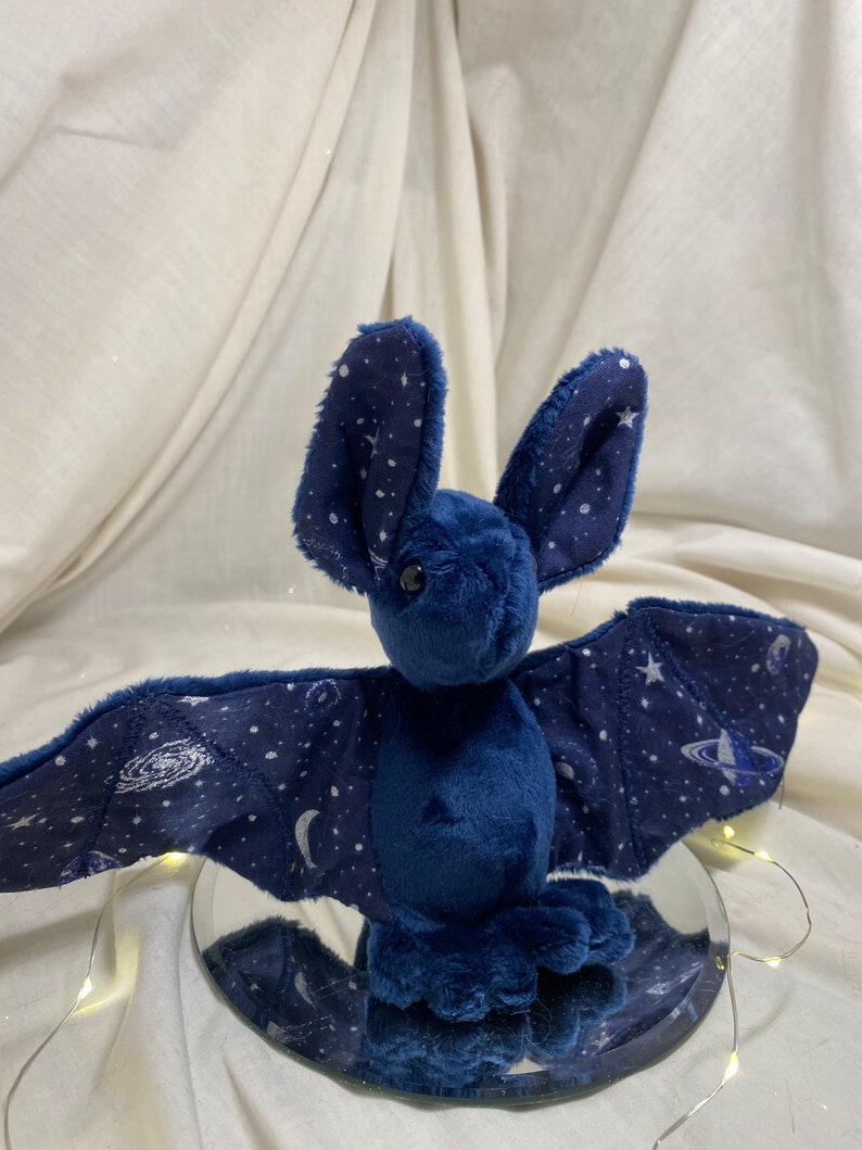 Nova Space Bat Plushie, Celestial Stuffed Animal With Starry Wings - Etsy