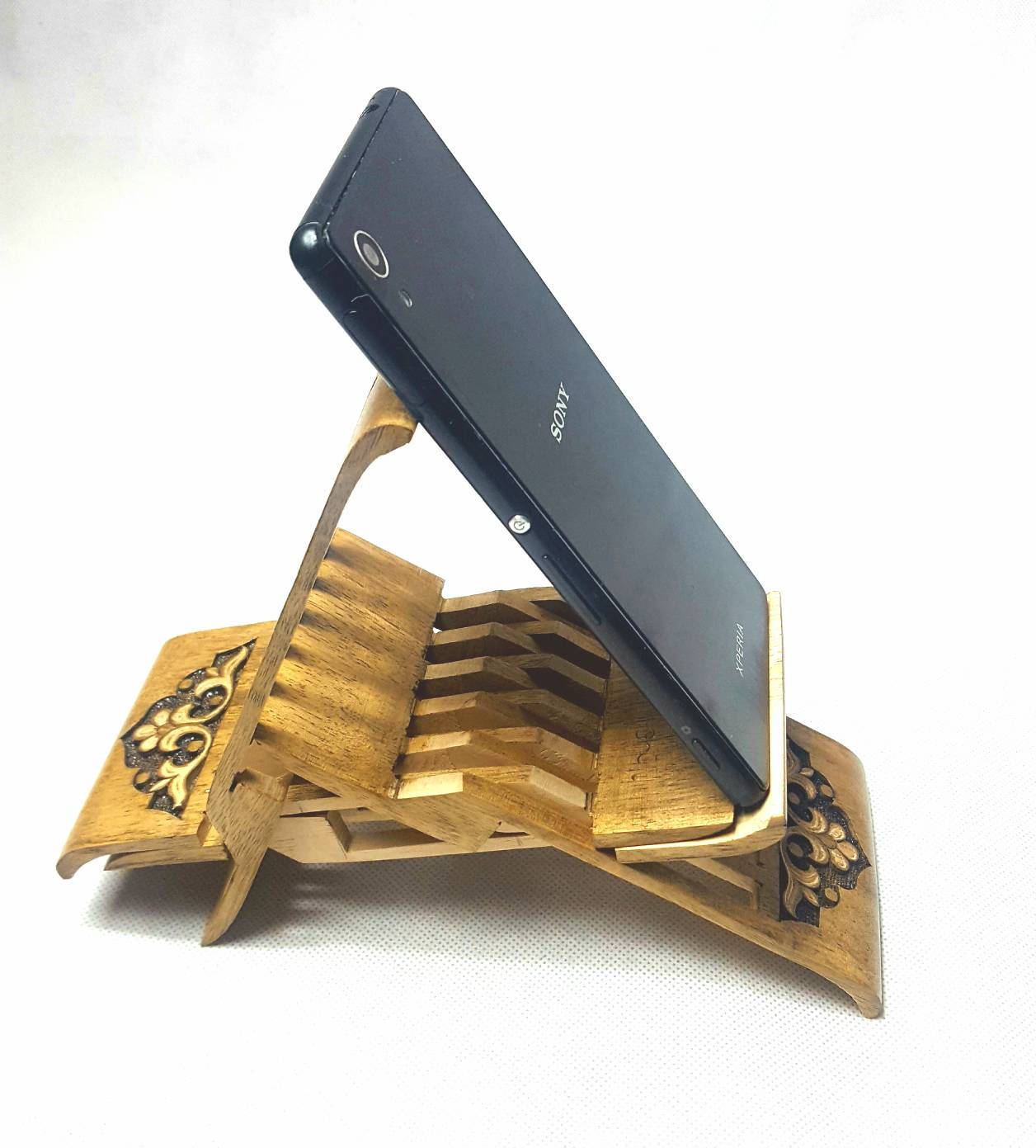 Phone Stand Wooden, Unique Hand Made Transformer Phone and Book Stand ...
