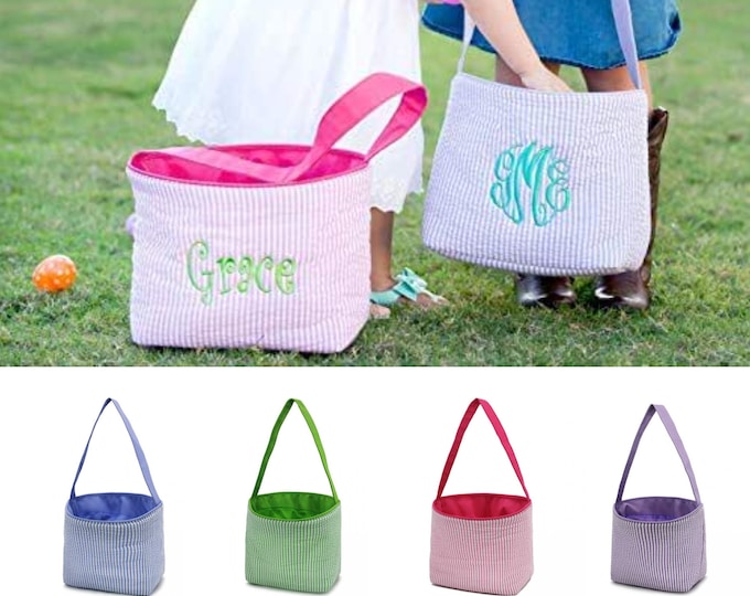 Monogram Easter Bucket, Monogram Easter Baskets, Monogram Easter Bag, Easter Baskets ...
