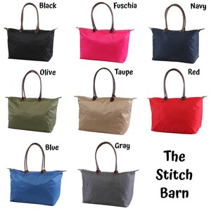 Monogrammed Nylon Tote, Personalized Large Nylon Bag, Monogrammed Nylon ...