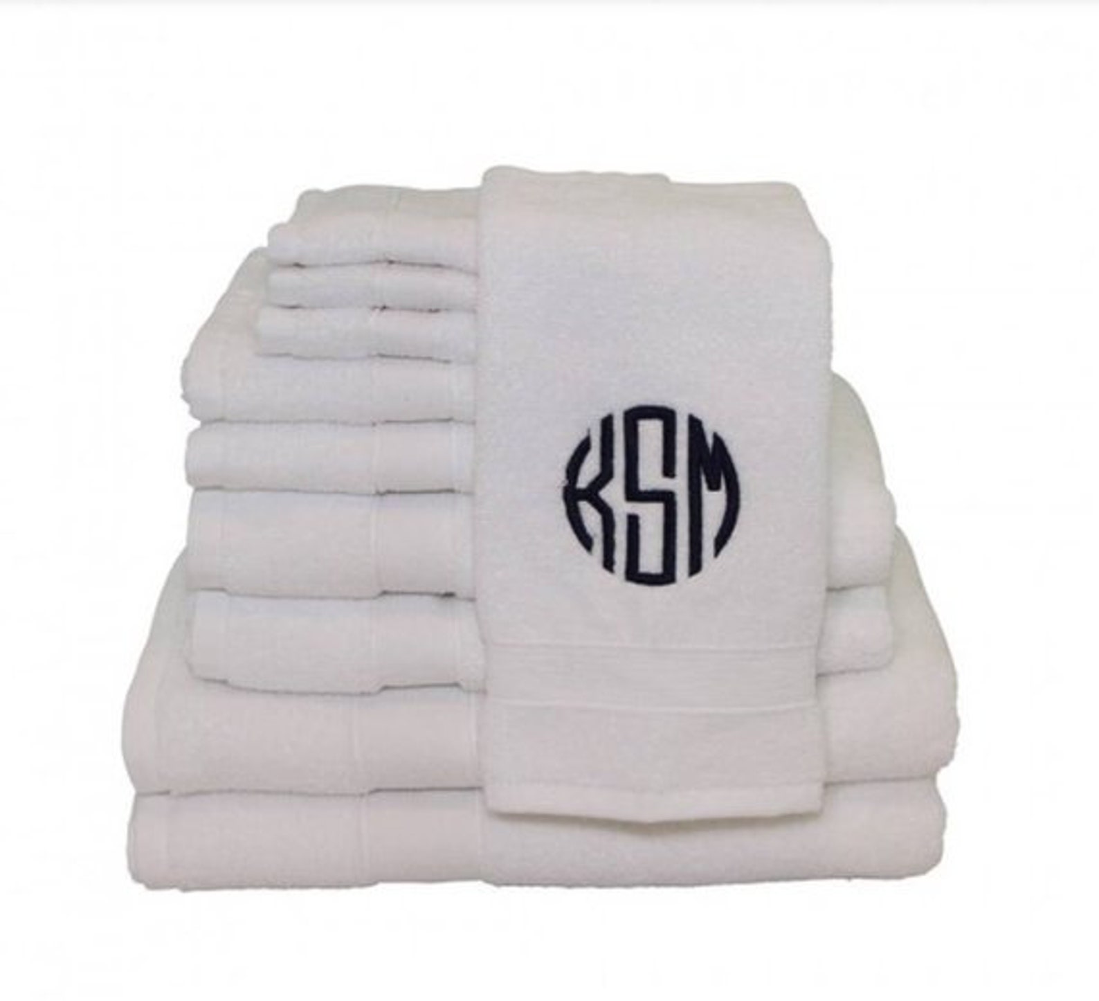 Monogrammed Bath Towel Set Personalized Bath Towel Set | Etsy