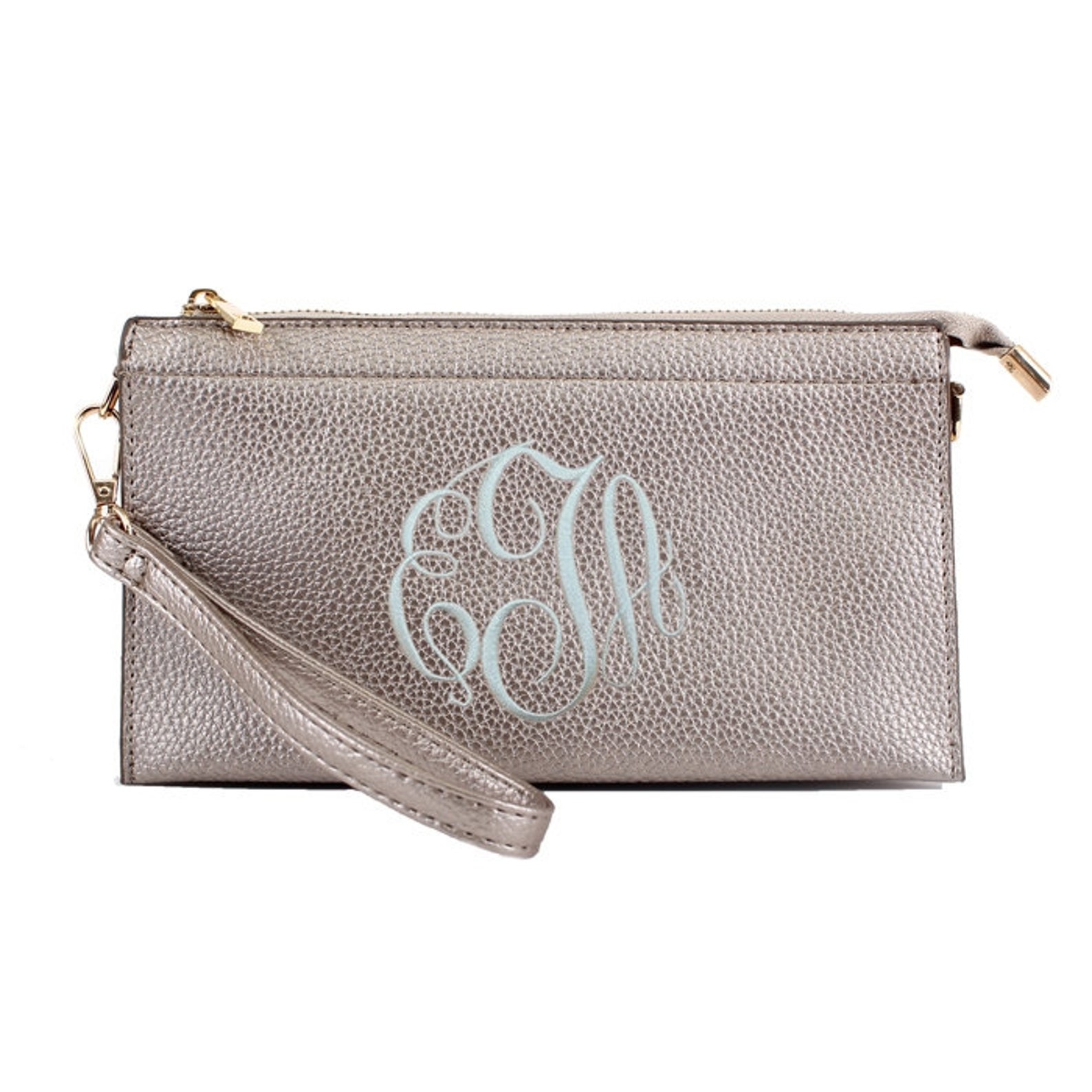 Monogrammed Clutch Wristlet Personalized Clutch Crossbody | Etsy