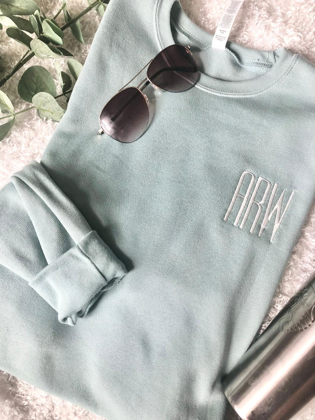 Monogrammed Crewneck Sweatshirt Soft Personalized Sweatshirt - Etsy