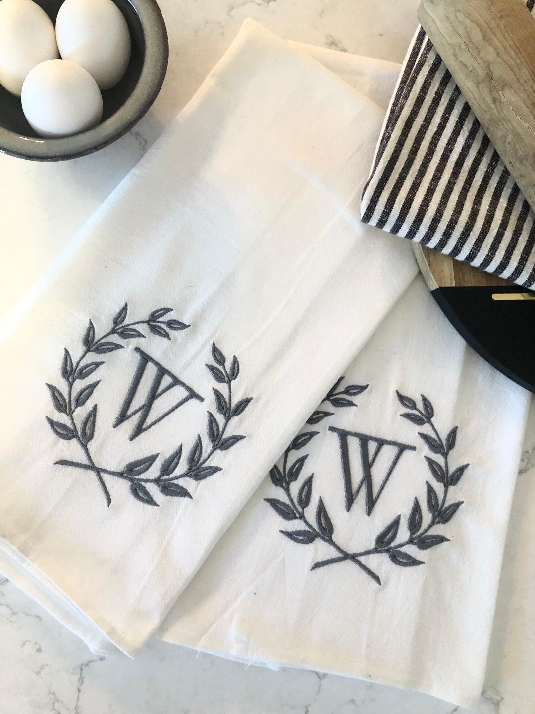 Personalized Tea Towel Monogrammed Flour Sack Towel - Etsy