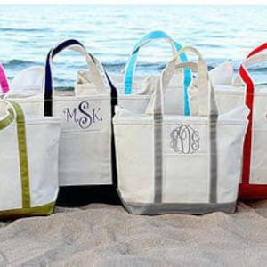 Monogrammed Large Boat Tote, Personlized Boat Tote, Large Canvas Bag ...