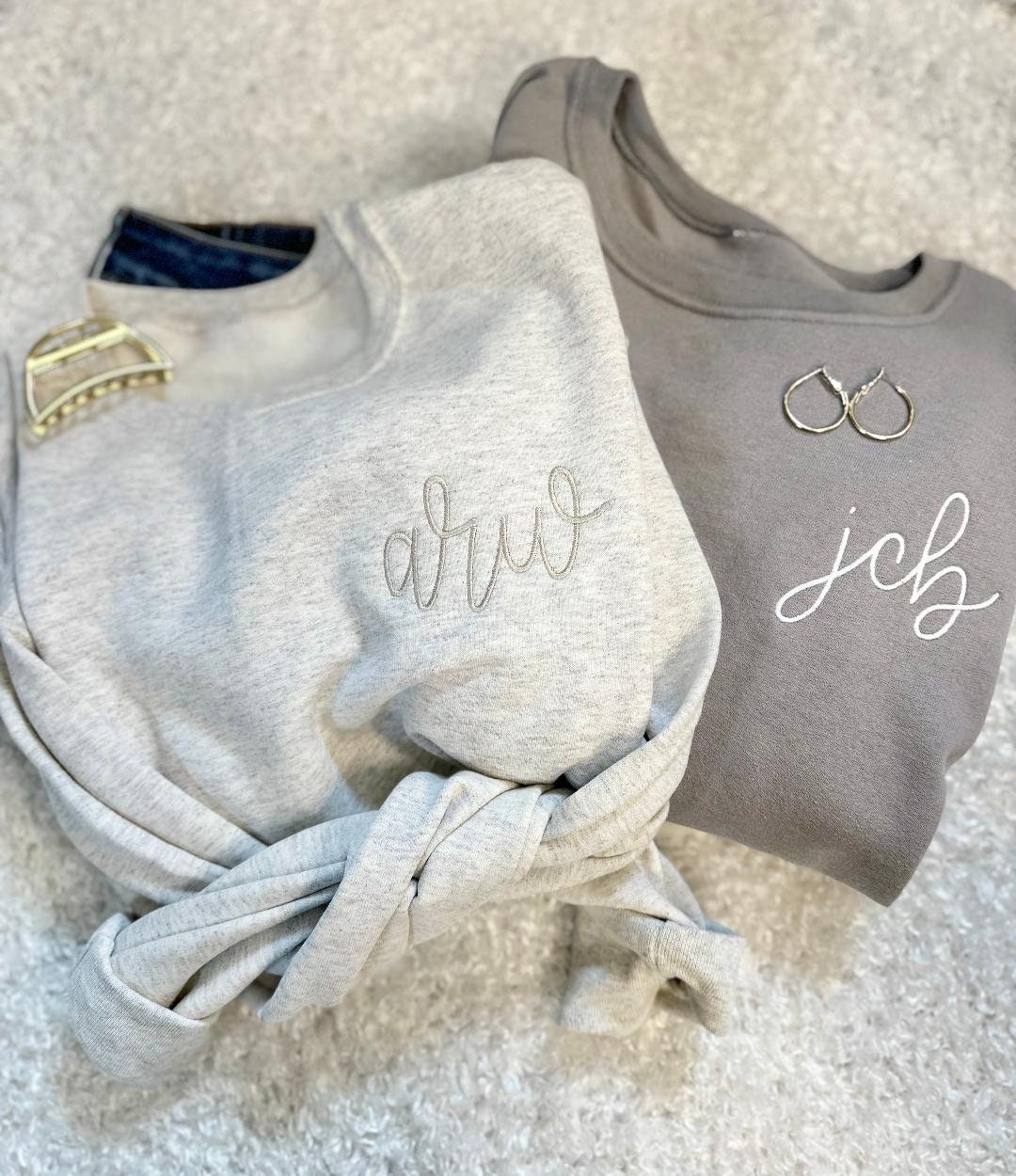 Simply Monogrammed Embroidered Sweatshirt - Personalized Spring ...
