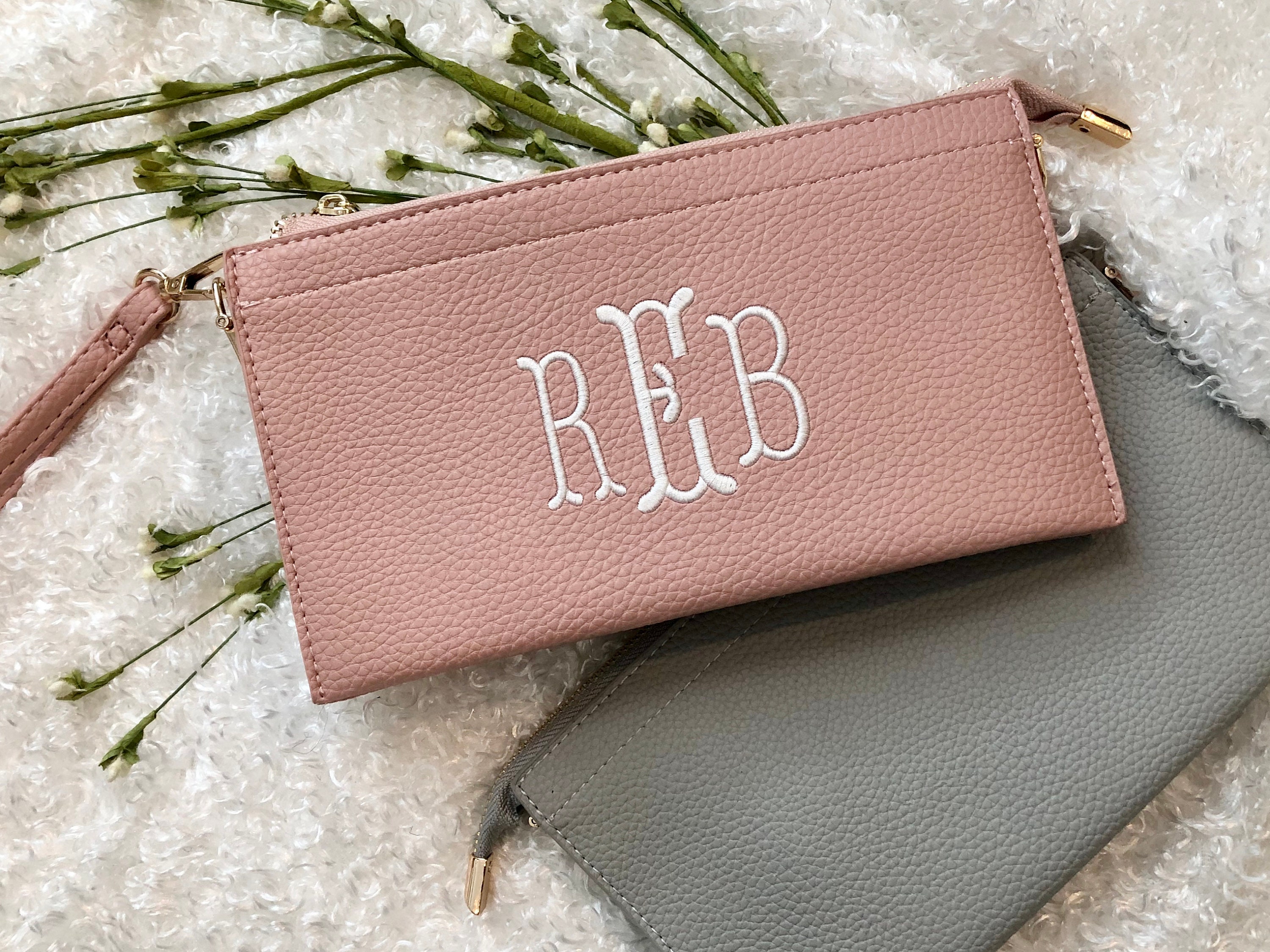 Monogrammed Clutch Wristlet Personalized Clutch Crossbody | Etsy