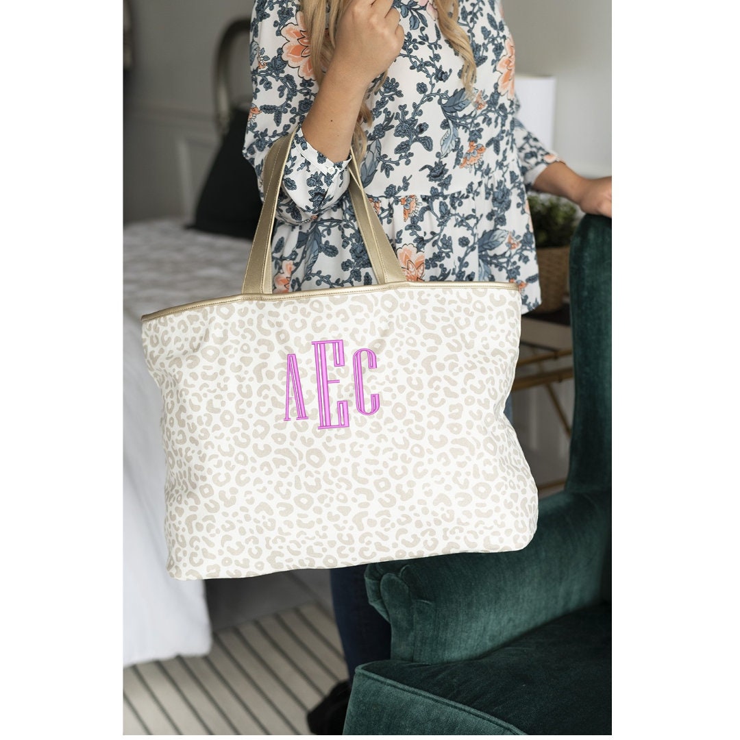Monogrammed Ally Tote Bag Personalized Tote Bag Large Tote - Etsy