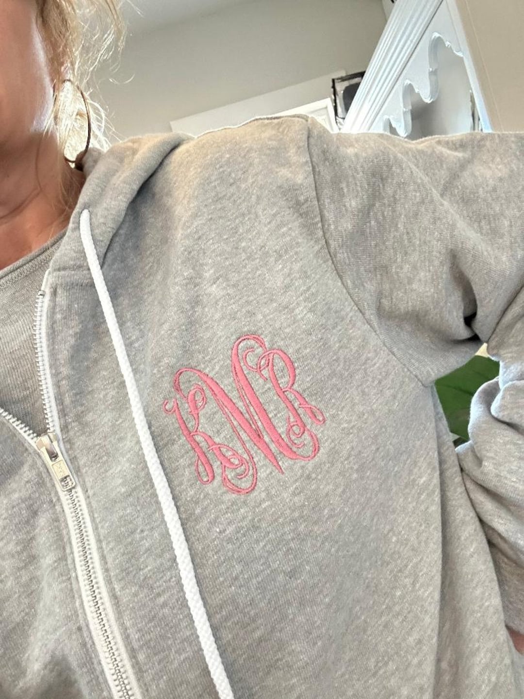 Monogrammed Full Zip Jacket - Personalized Hooded Jacket - Embroidered ...
