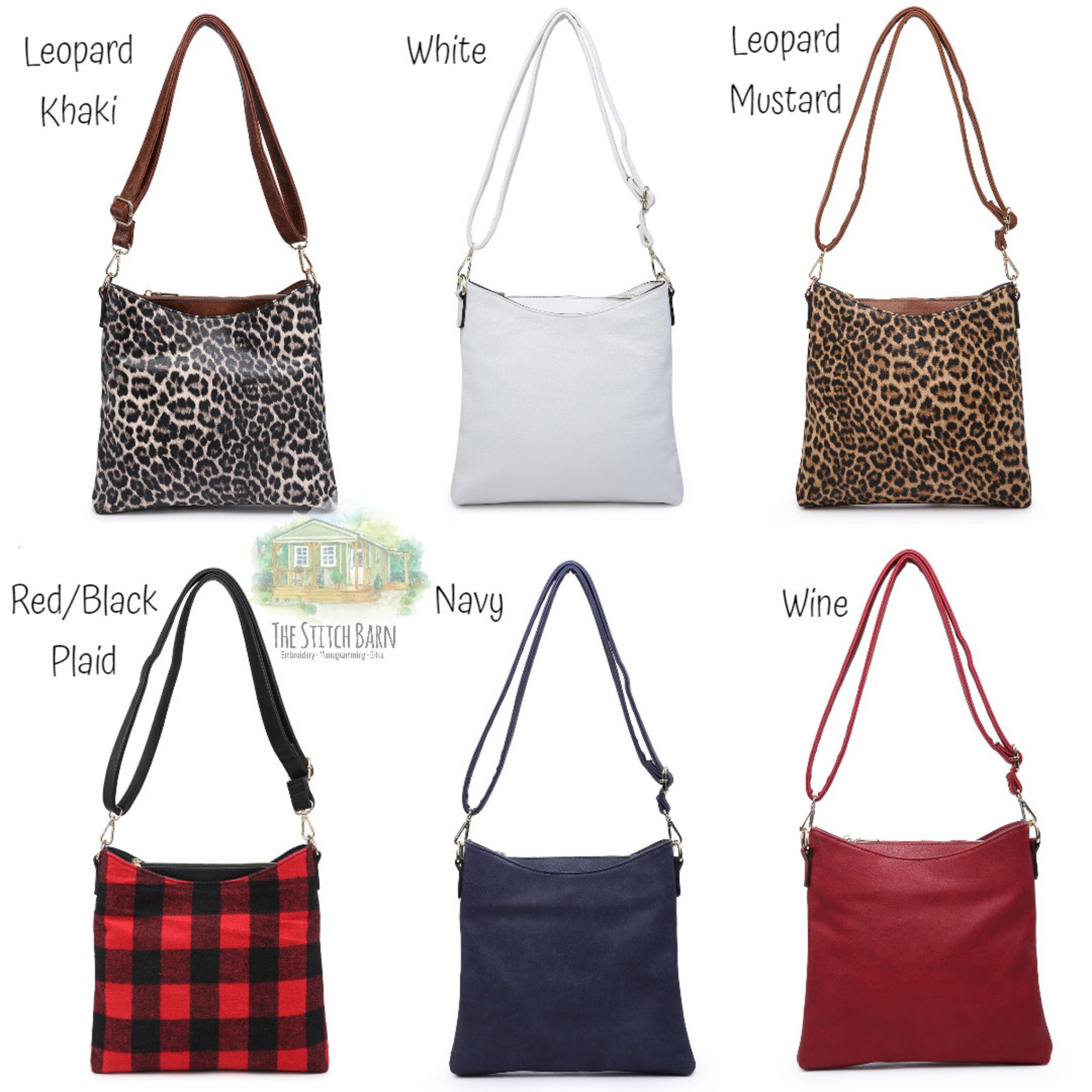 Monogrammed Crossbody Bag, Personalized Three Compartment Handbag ...