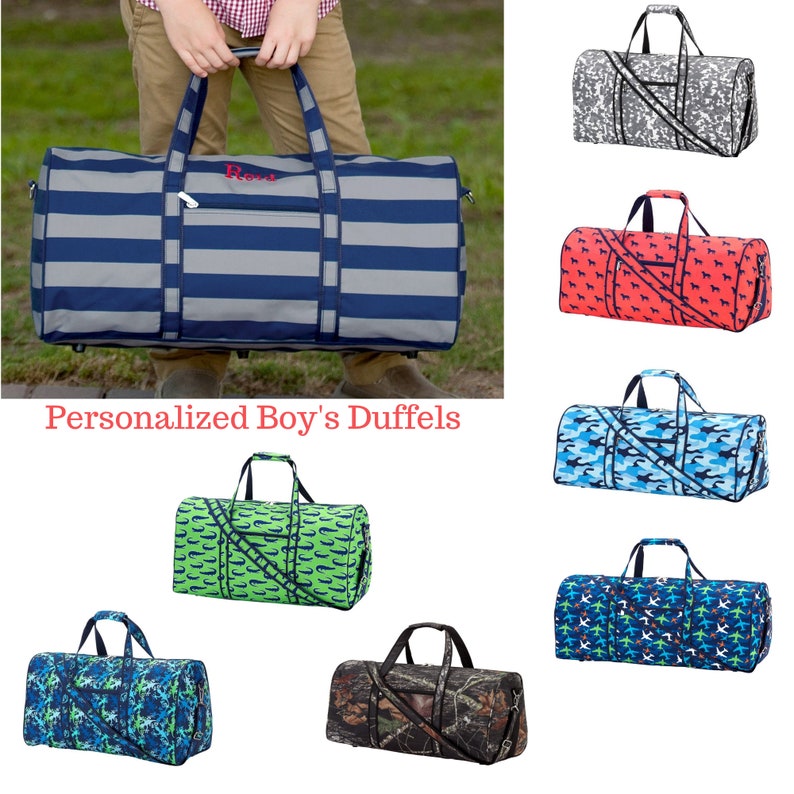 Monogrammed Boy's Duffel Bag Personalized Boys Duffel | Etsy