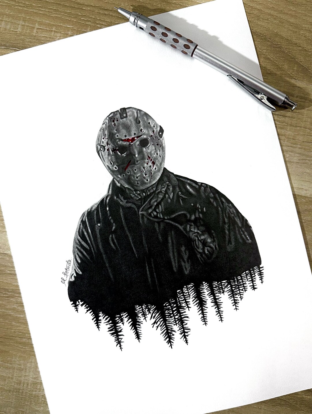 Jason Voorhees Drawing Giclée Print - Etsy