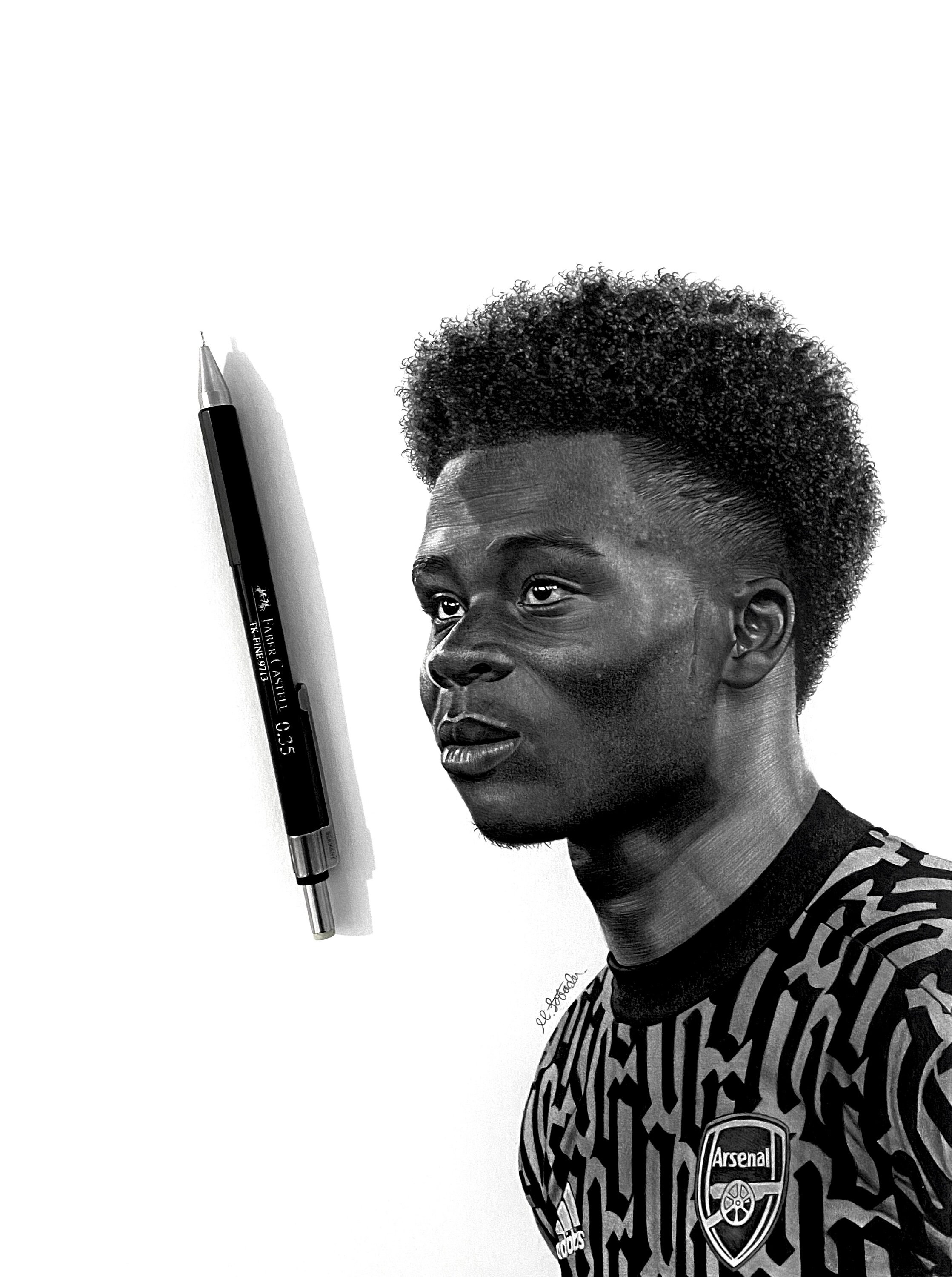 Bukayo Saka Drawing Giclée Print - Etsy