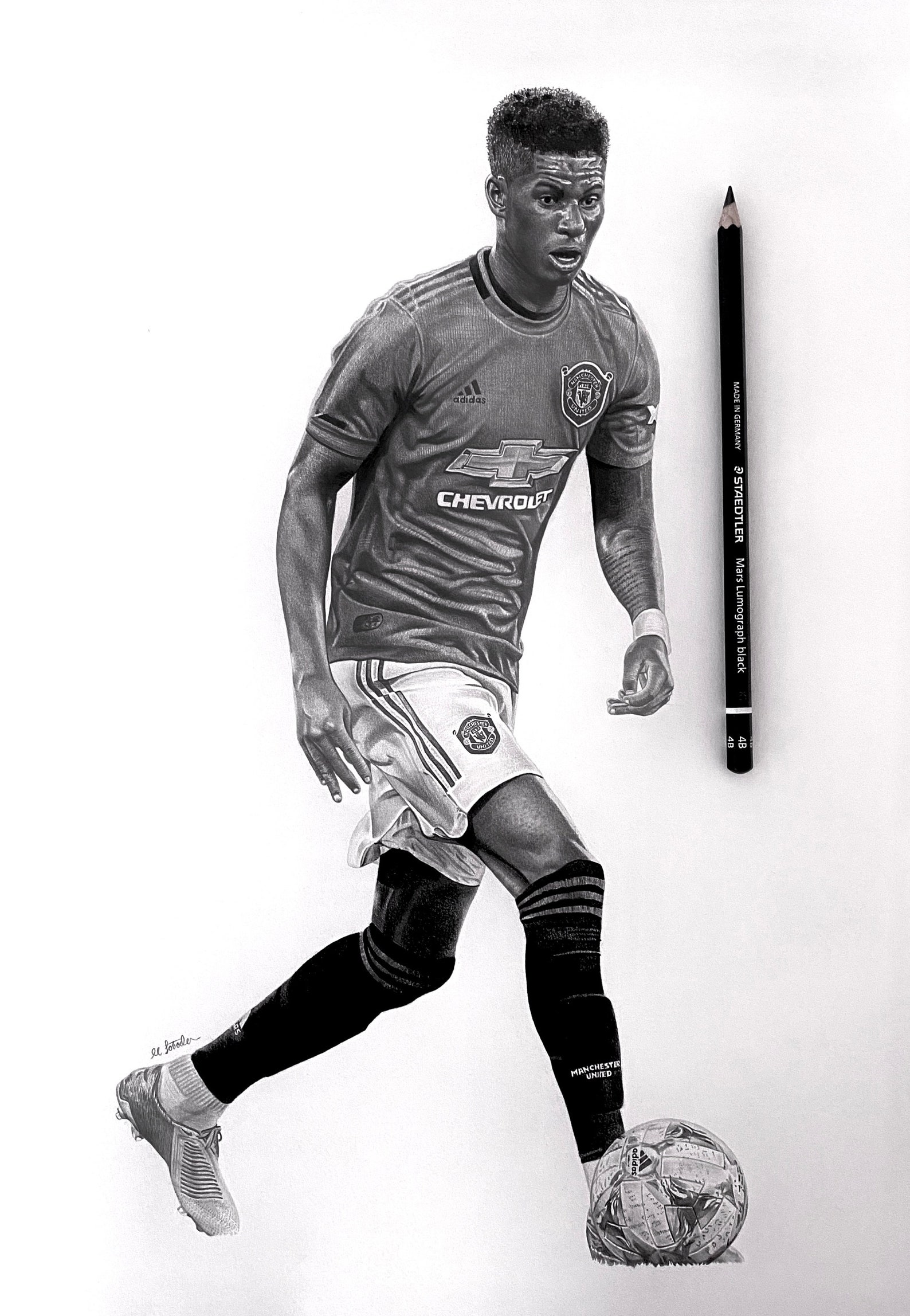 Marcus Rashford 2019-20 Drawing Giclée Print - Etsy