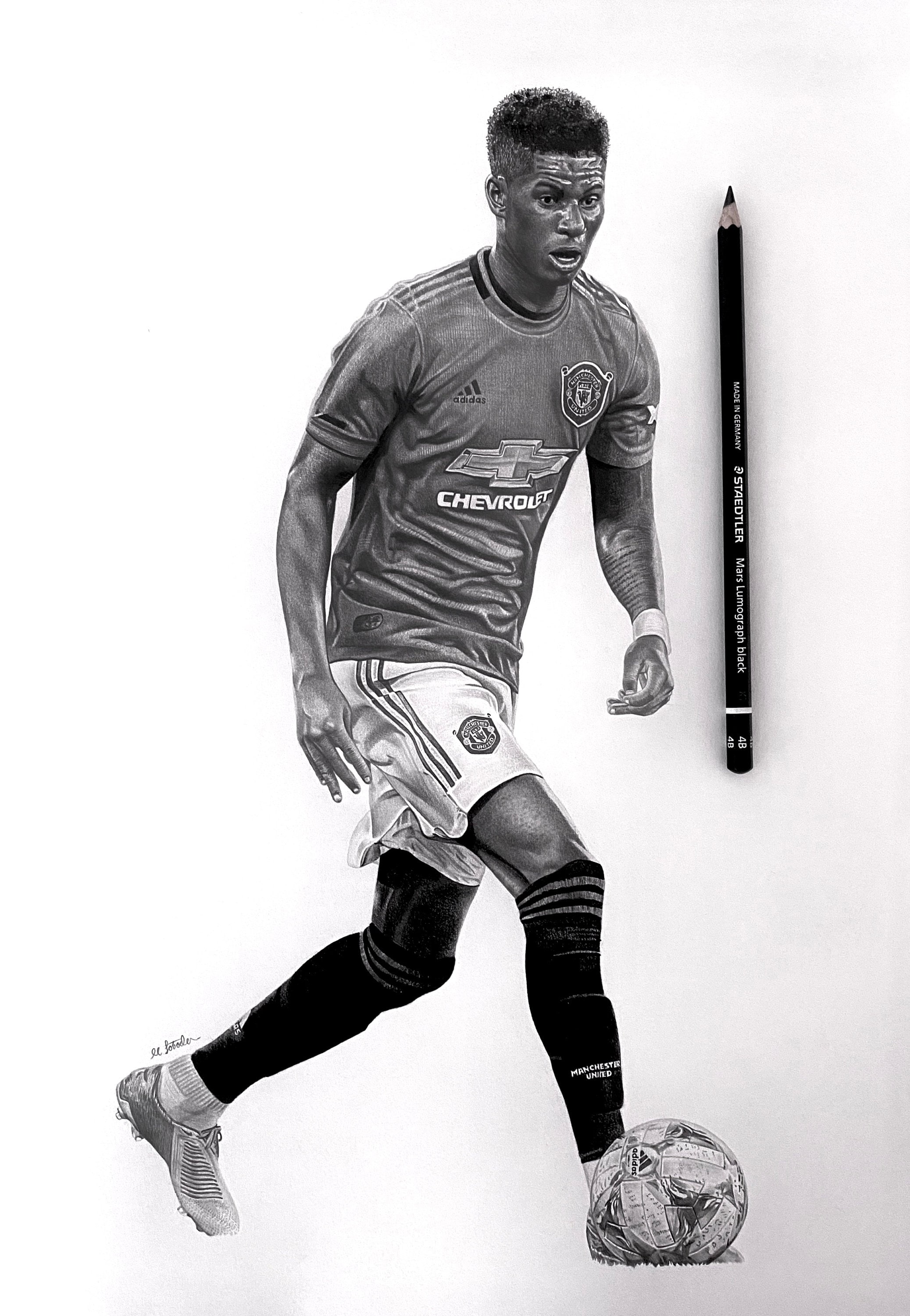 Marcus Rashford 2019-20 Drawing Giclée Print - Etsy