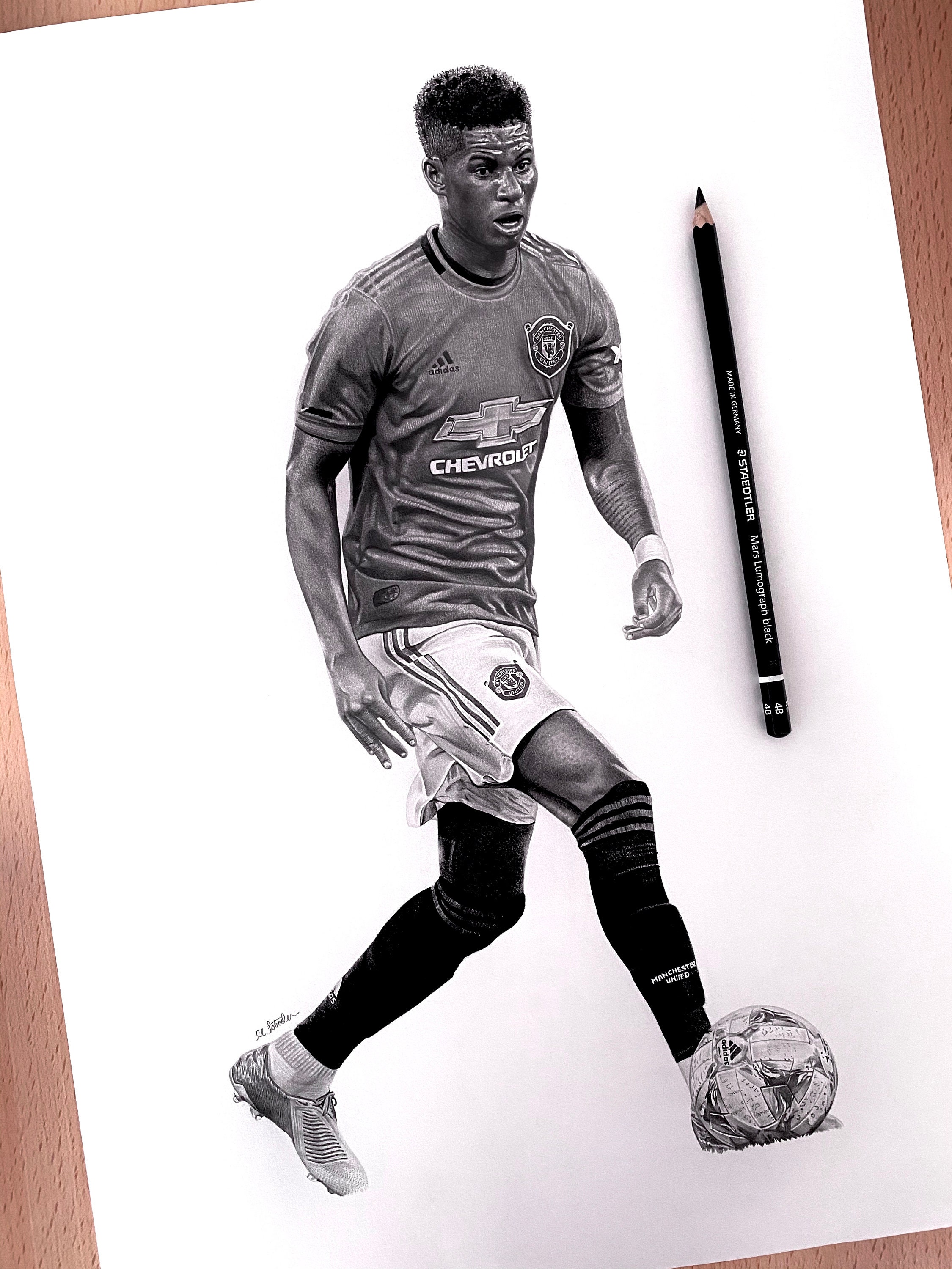 Marcus Rashford 2019-20 Drawing Giclée Print - Etsy