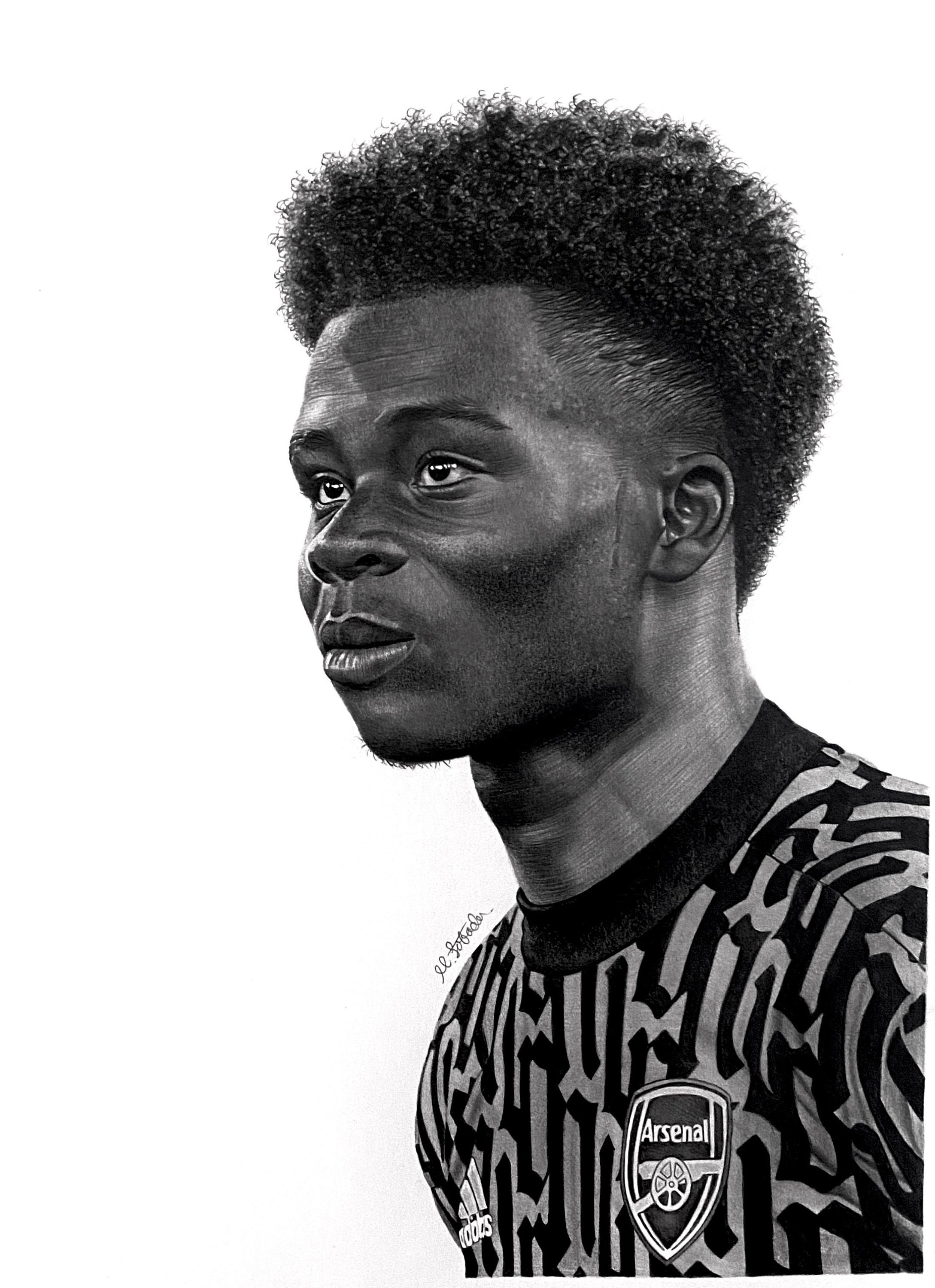 Bukayo Saka Portrait Print Giclée | Etsy