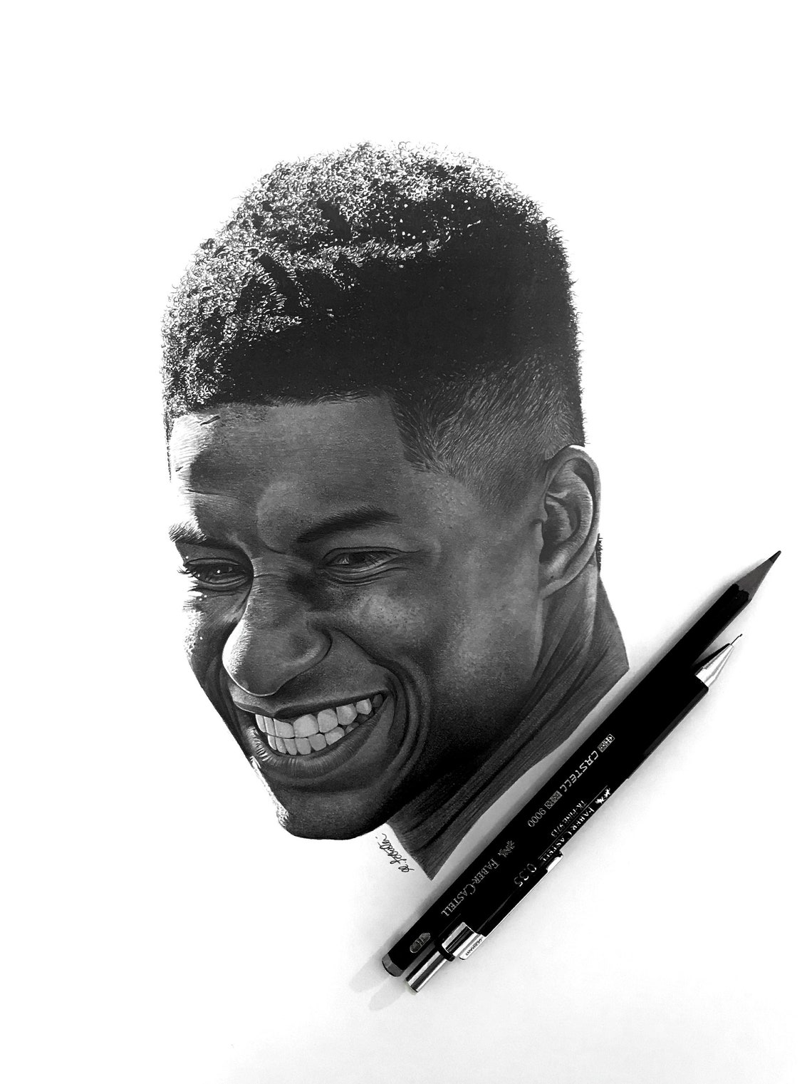 Marcus Rashford Portrait Drawing Giclée Print - Etsy
