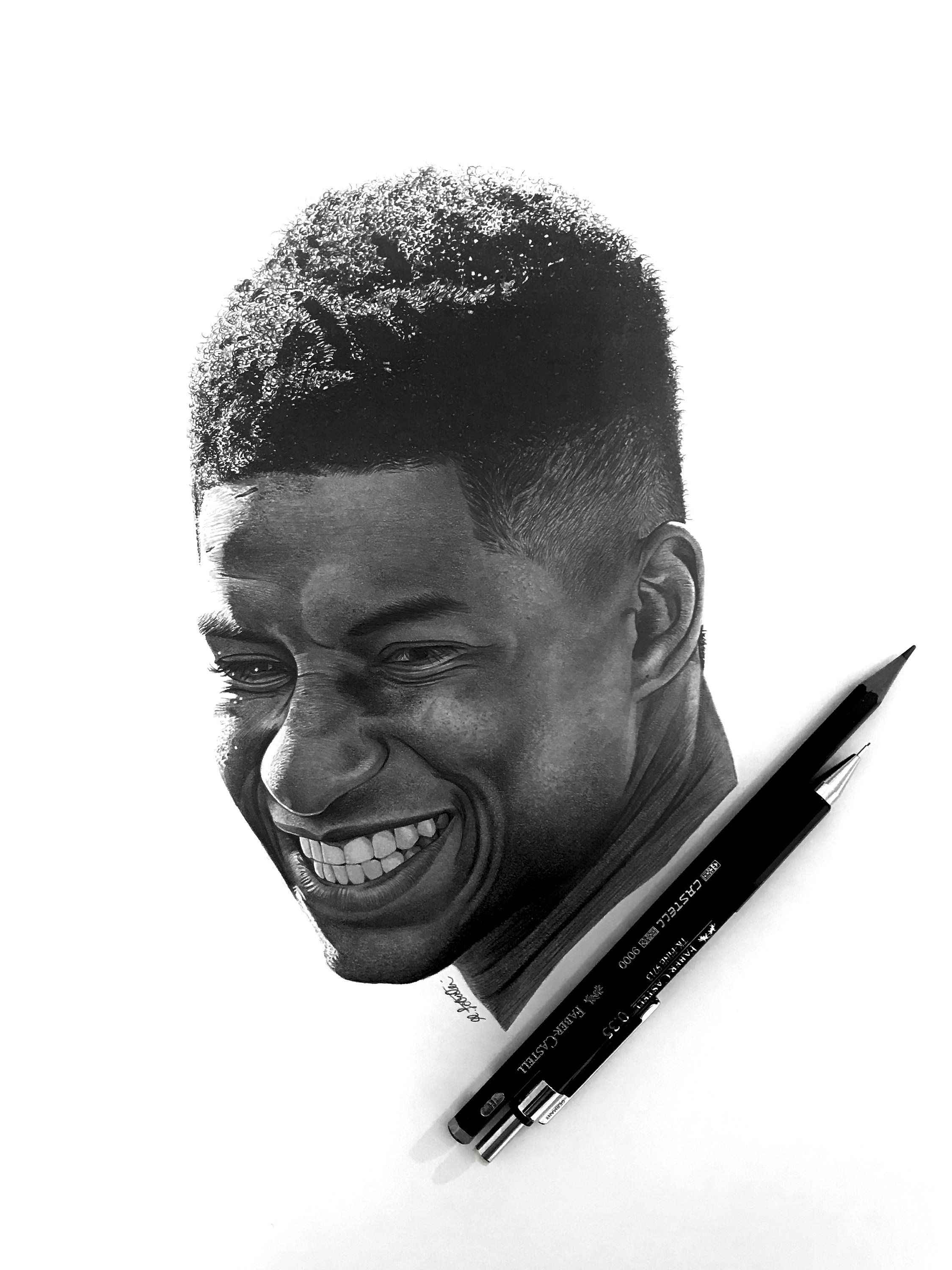 Marcus Rashford Portrait Drawing Giclée Print - Etsy