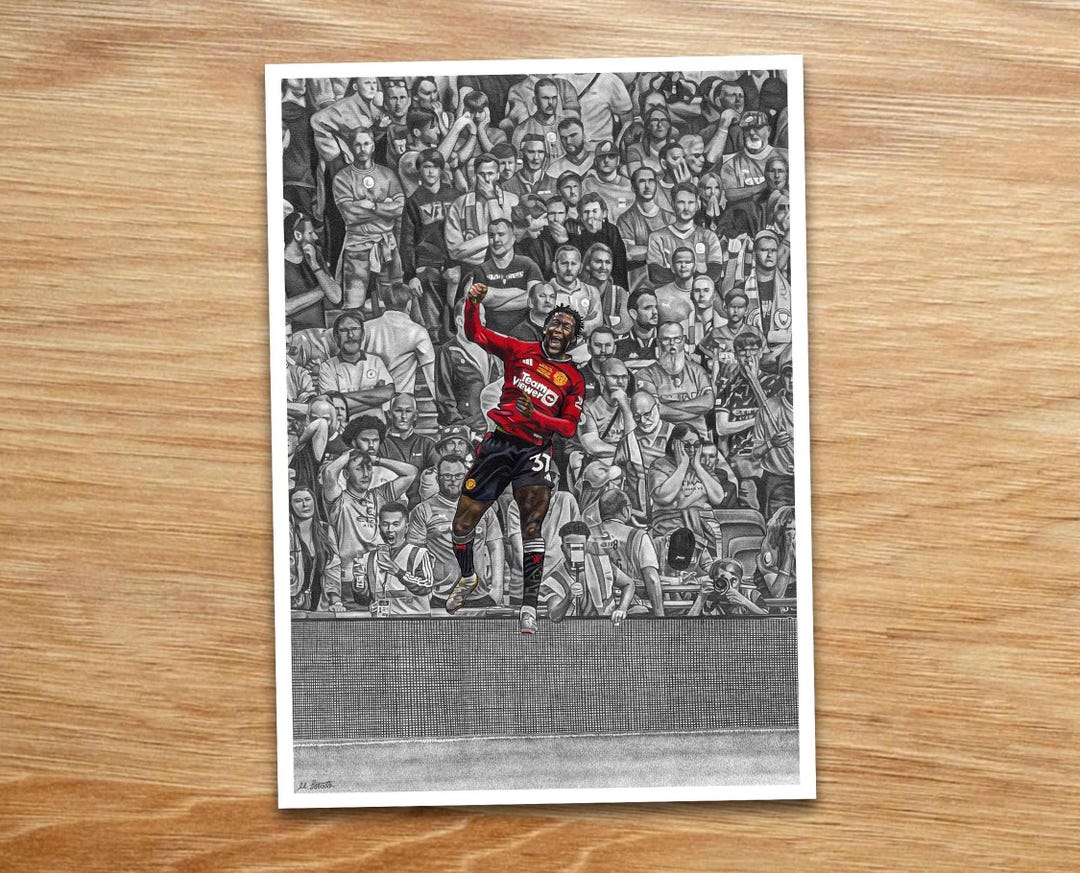 Kobbie Mainoo 2024 FA Cup Final Drawing Print - Etsy UK