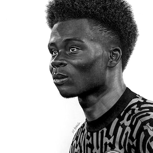 Bukayo Saka Drawing Giclée Print - Etsy