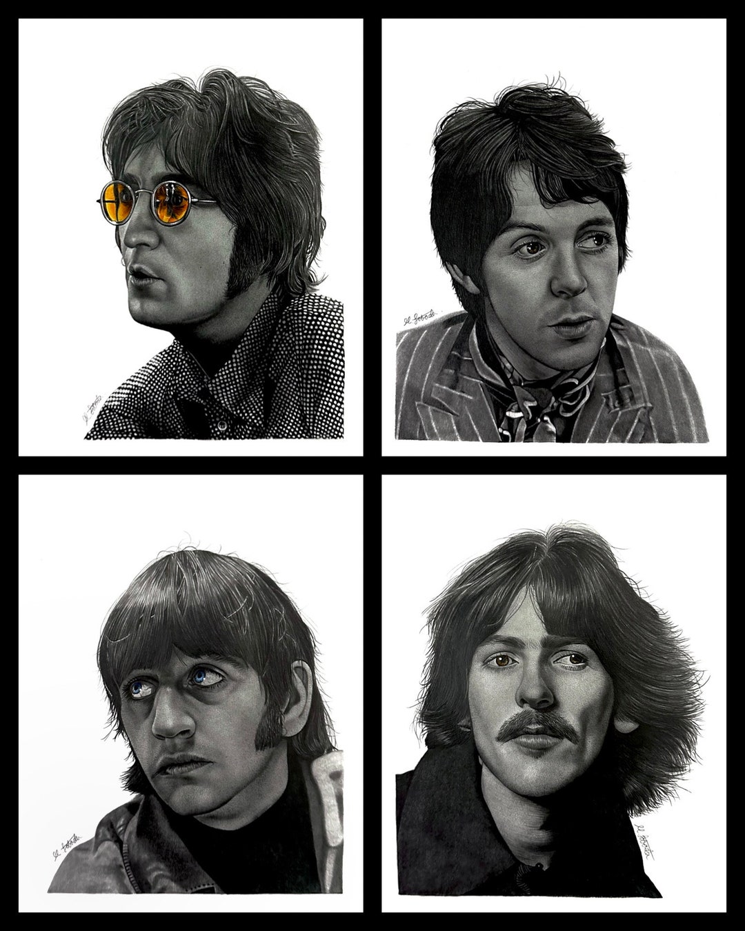 The Beatles Drawing Giclée Print - Etsy