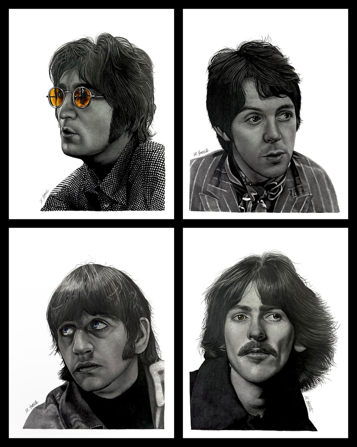 The Beatles Drawing Giclée Print - Etsy